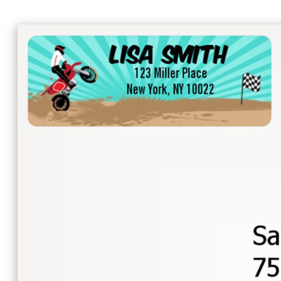 Dirt Bike Birthday Party Personalized Return Address Stickers - 27 ...
