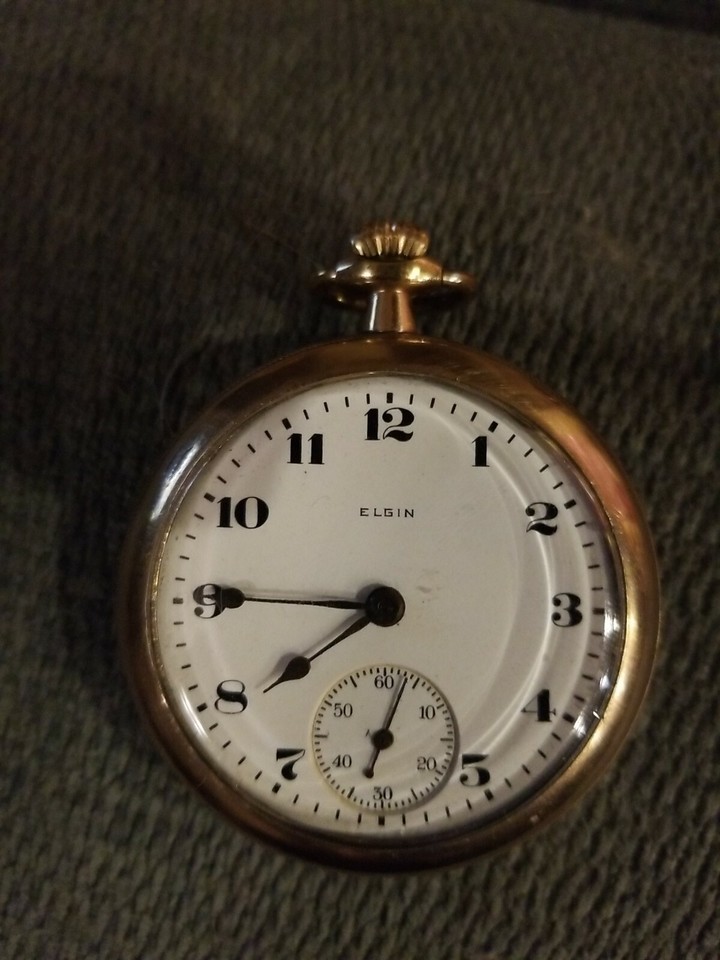 VINTAGE 1921 SIZE 18 ELGIN POCKET Watch With Nice Floral Case Style 288 ...