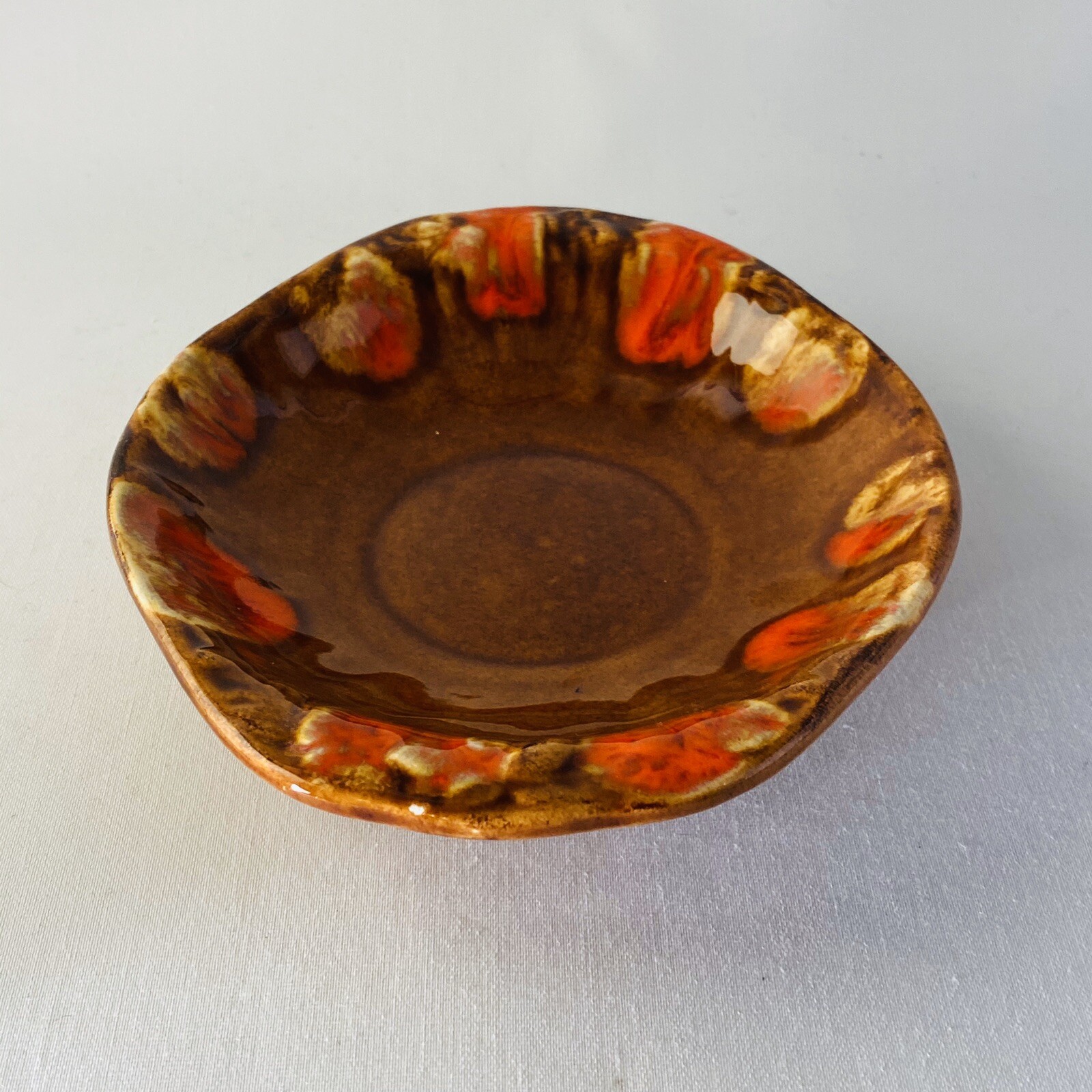 Mullins Ceramics Lava Drip Bowl Red Brown Glaze Nippa Ky Mid Century ...