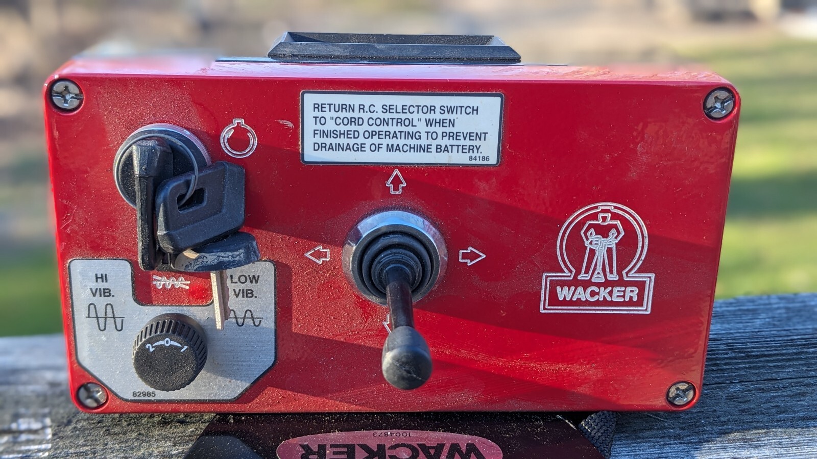 Wacker Neuson RT Transmitter Remote Control for Walk Behind Compactors ...