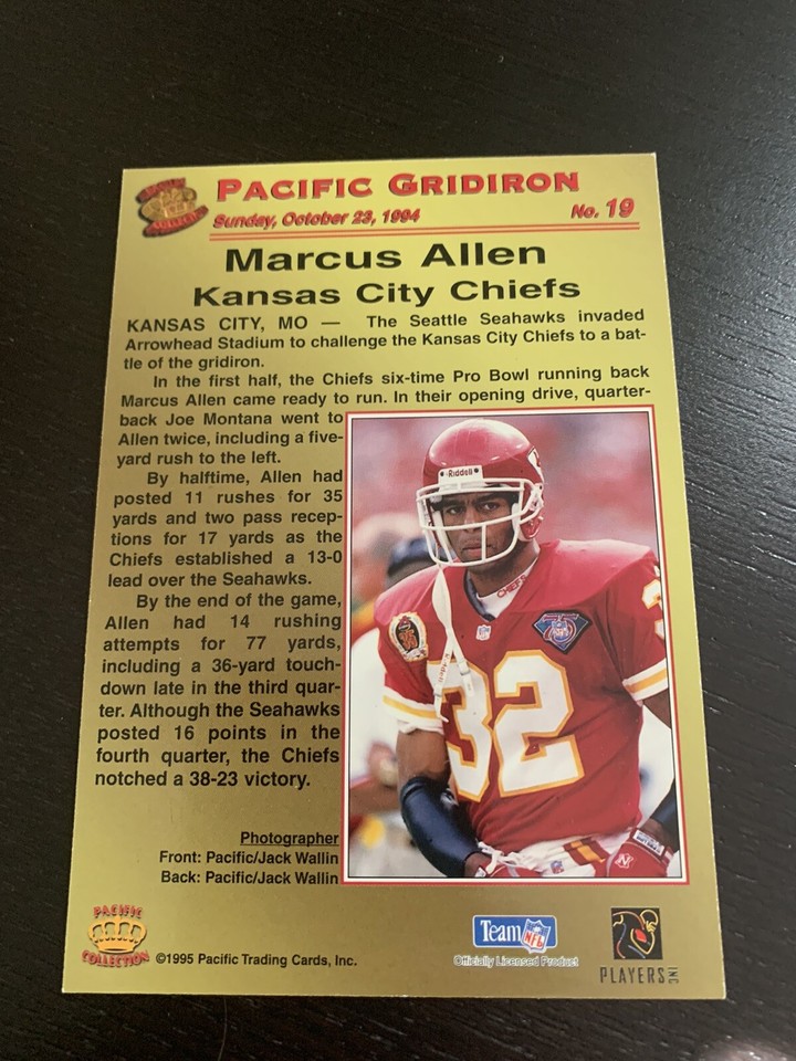 1995 Pacific trading card #19 Marcus Allen pacific collection | eBay
