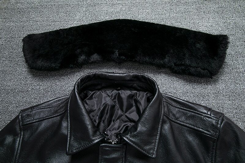 Men's Real Leather Flying Jacket Pilot /Aviator / Bomber + Detachable ...