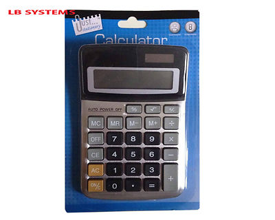 NEW MIDI DESKTOP 8 DIGIT CALCULATOR DUAL POWER SCHOOL,OFFICE,HOME | eBay UK