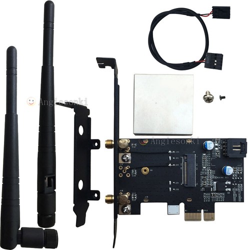 NGFF Wireless Card To PCIe 1X 8X 16X Desktop WIFI WLAN CARD bracket ...