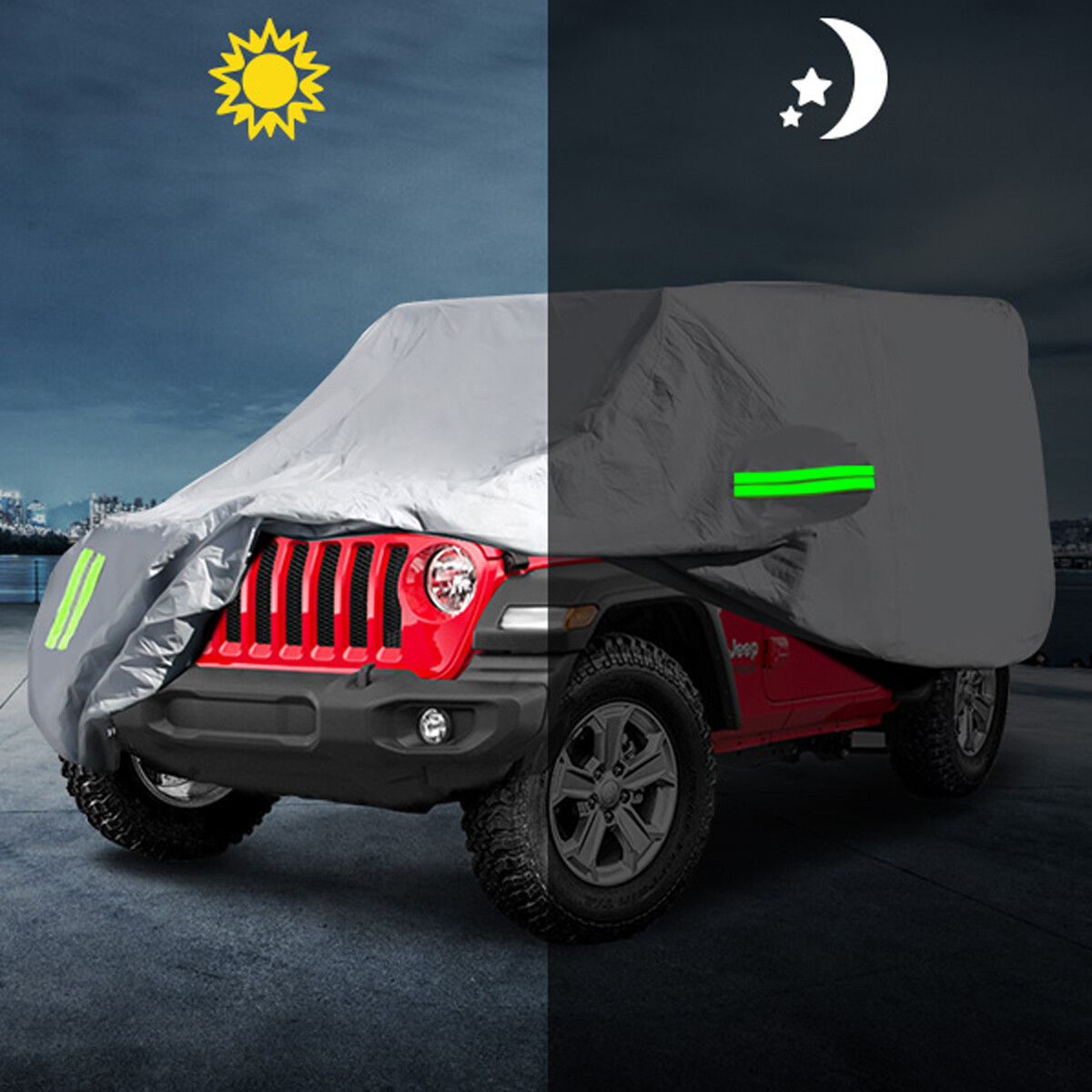 Car Cover For 2 Door Jeep Wrangler CJ YJ TJ JK Jeep Rain Cover Sun ...