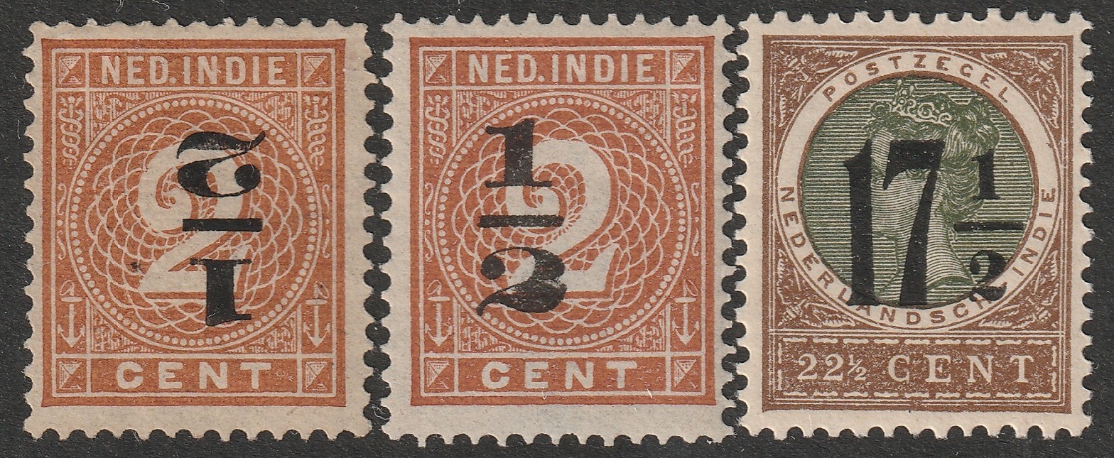 277) DUTCH EAST INDIES 1902 -OVERPRINTED UNUSED WITH GUM - PERFECT ...