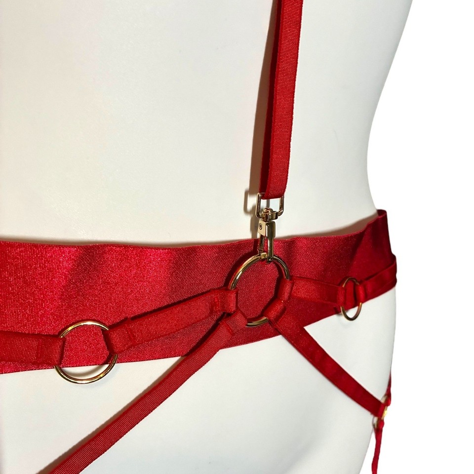 NEW Curvy Plus Thistle & Spire 3X XXXL Crimson Red Garter Belt Neck ...
