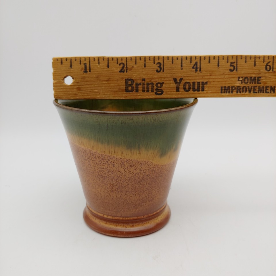 Gaia Handmade Art Pottery Tea Coffee Mug - 10oz Brown Green Drip Glaze ...