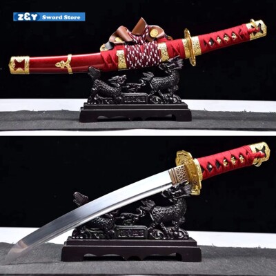 Small Tachi Japanese Tanto Samurai Sword Short Katana High Manganese ...