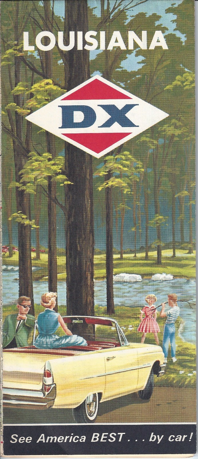 Vintage DX Sunray Oil Company 1965 Louisiana Road Map | eBay