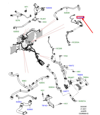 LAND ROVER RANGE ROVER IV L405 RH Engine Coolant Pipe LR137425 NEW ...