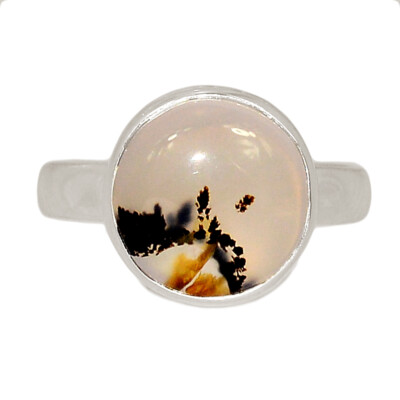 Natural Montana Agate From The Yellowstone River 925 Silver Ring s.6 ...