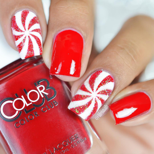 Whats Up Nails Peppermint Candy Stencils for Nails, Christmas Nail ...