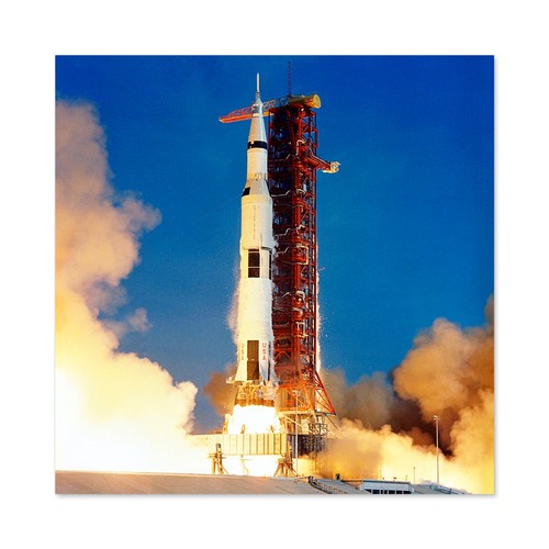 Space NASA Apollo 11 Rocket Launch Lift Off Photo Wall Art Canvas Print ...