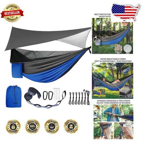 Multi-Functional Bug Net Hammock with Reversible Tarp for Outdoor ...