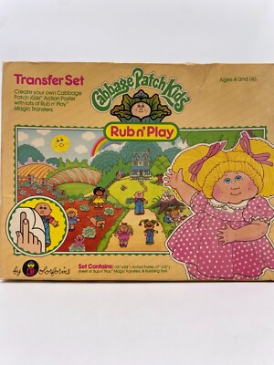 Colorforms 1983 Cabbage Patch Kids Rub n' Play Transfer Set | eBay