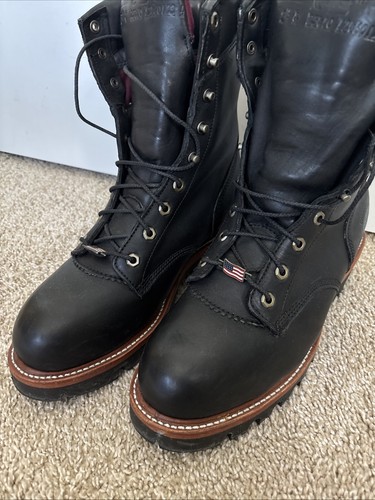 Chippewa Super Loggers 25410 BLACK 9.5 E Steel Toe Work Boots USA | eBay
