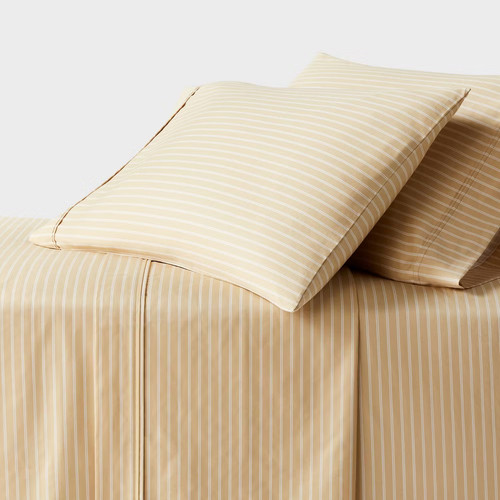 Twin/Twin XL 400 Thread Count Performance Sheet Set Yellow Stripe ...