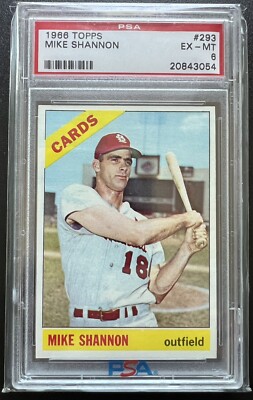 1966 Topps Mike Shannon PSA 6 St. Louis Cardinals #293 CENTERED ...