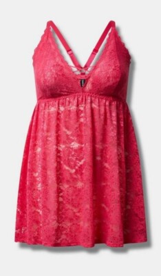 Torrid Pink Lace Babydoll 0X *FREE GIFT* | eBay