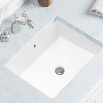 50CM Undermount Bathroom Sink Rectangle White Ceramic Under Counter ...