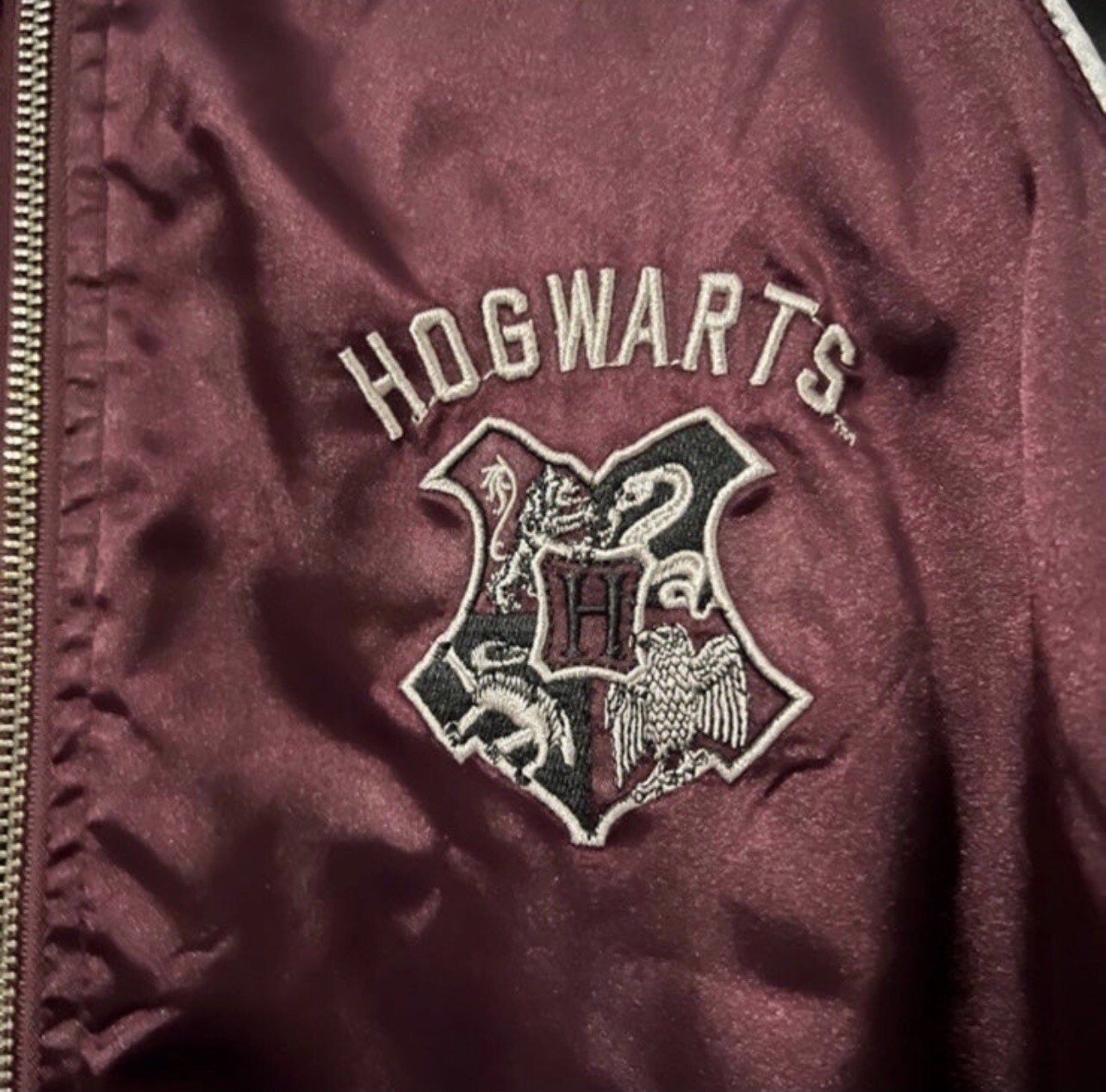 Harry Potter Hogwarts Burgundy bomber style varsity … - Gem