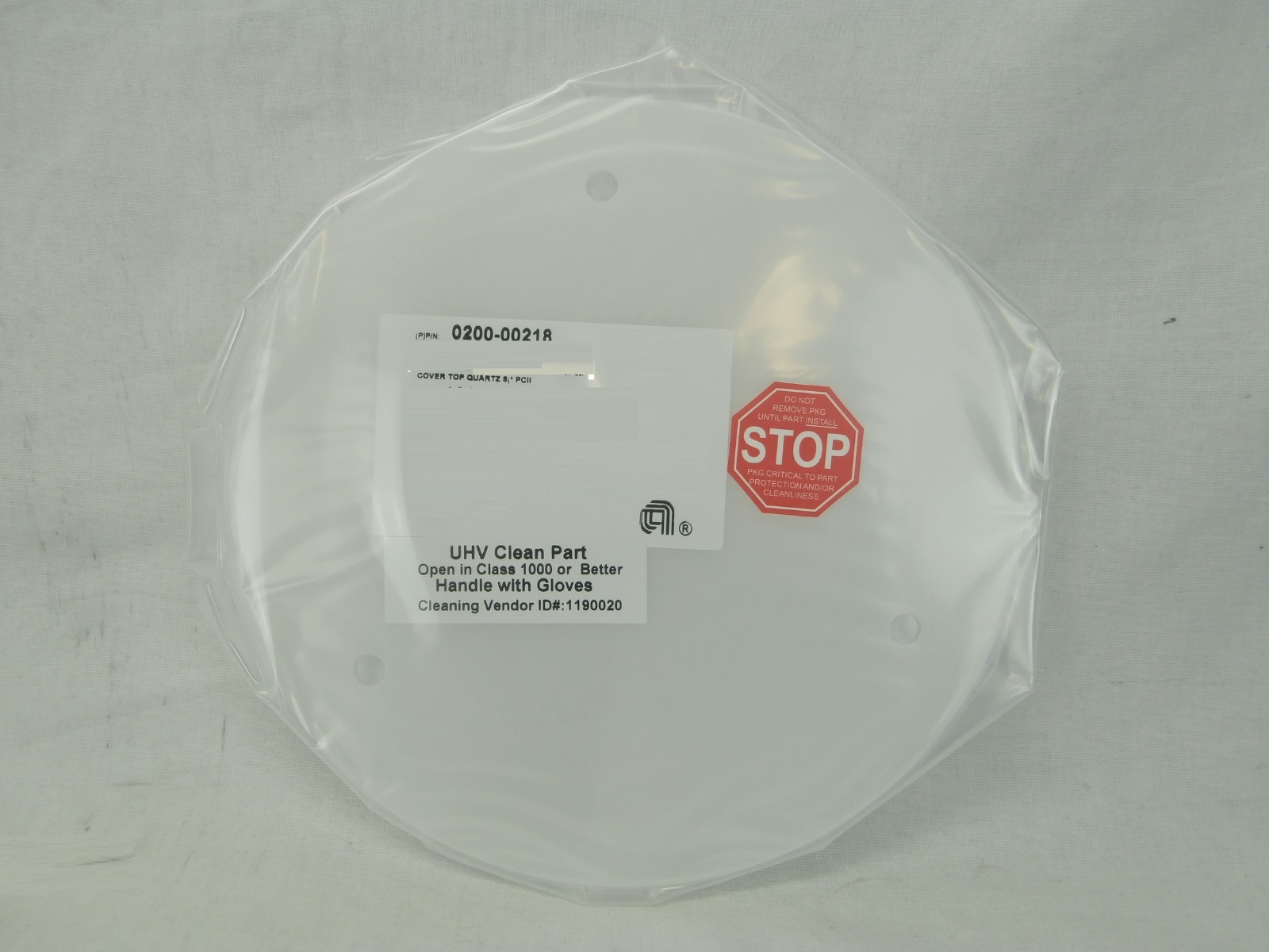AMAT Applied Materials 0200-00218 Cover Top Quartz 8" PCII New Surplus ...