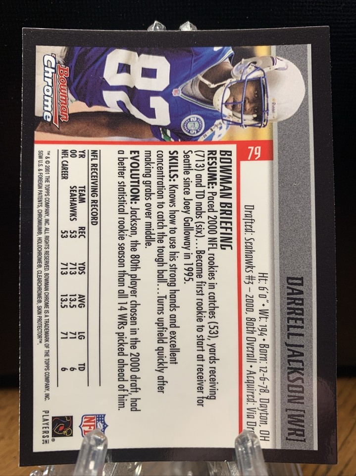 2001 Bowman Chrome Football Card #79 Darrell Jackson | eBay