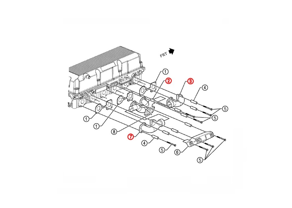 Detroit Diesel S60 12.7L HD Exhaust Manifold Kit(23532122 + 23511221 ...