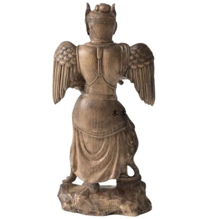 Karasu Tengu Wood Carving Buddha Statue Amulet for Protection & Good ...