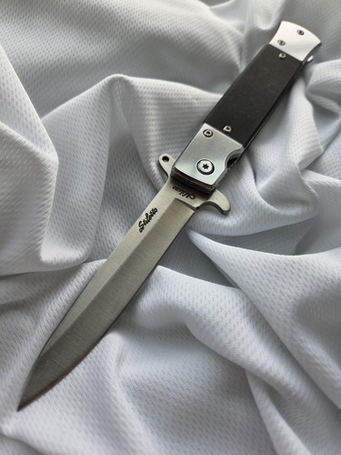 Rite-Edge 8.75" Black Italian 🇮🇹 Stiletto Spring Assisted Locking ...