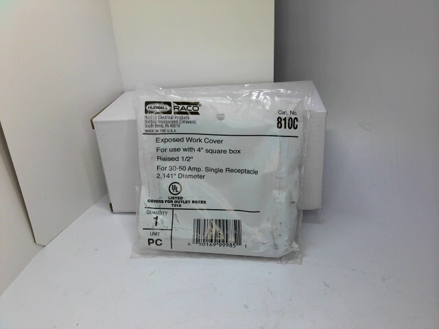 810C HUBBELL RACO METAL COVER SQ4 IN 30-50A 2-9/6 Receptacle 2.141-Inch ...