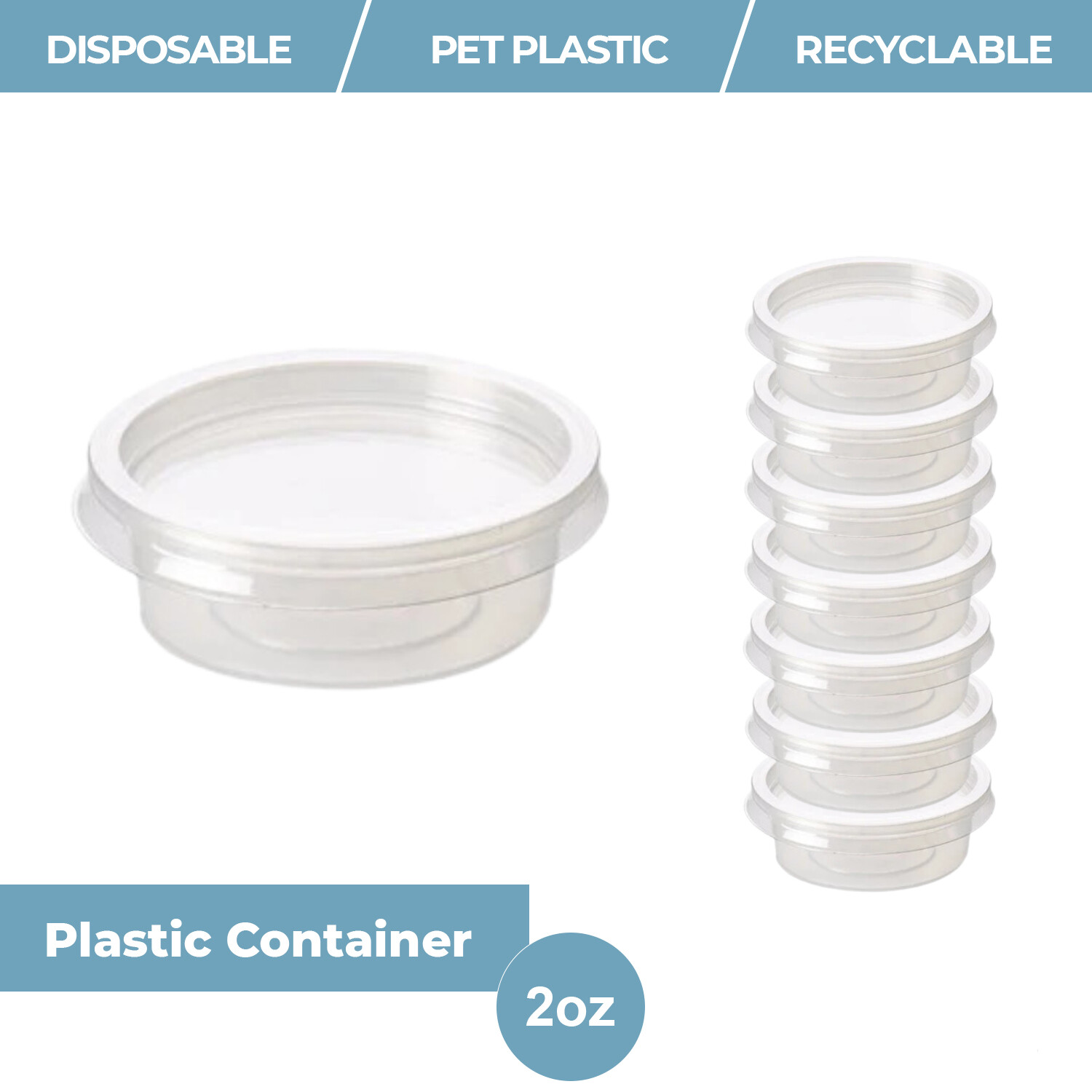 1oz - 4oz PP Plastic Sauce Deli Chutney Pots Clear With Seperate Lids ...