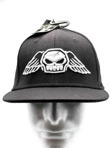 No Fear Cap Hat Winged Skull Energy Black White Embroidery NWT Flex L ...
