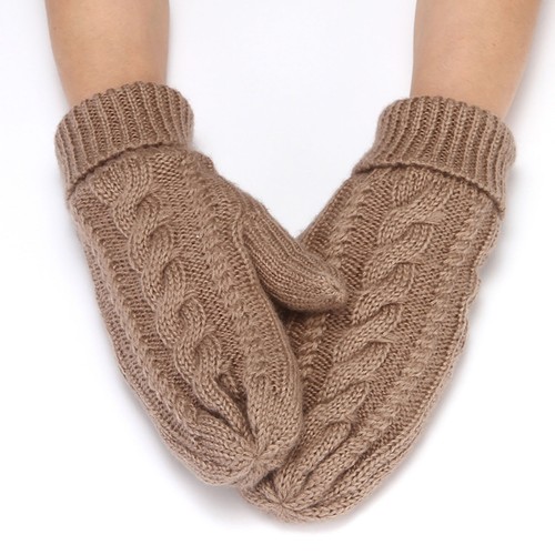 1 Pair Knitted Mittens Comfortable Hand Guards Cold Protection Unisex ...