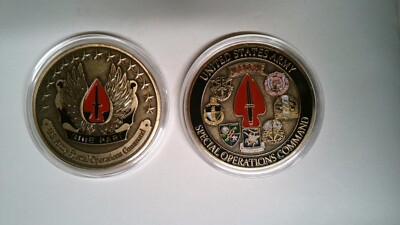 CHALLENGE COIN US ARMY SPECIAL OPERATIONS COMMAND AIRBORNE SINE PARI ...