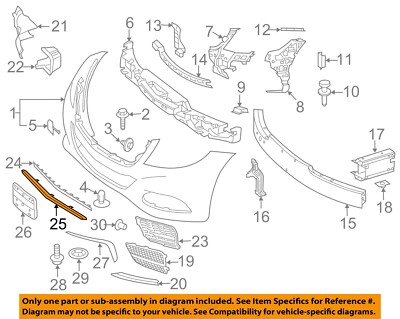 MERCEDES OEM S63 AMG Front Bumper Grille Grill-Lower Molding Trim ...