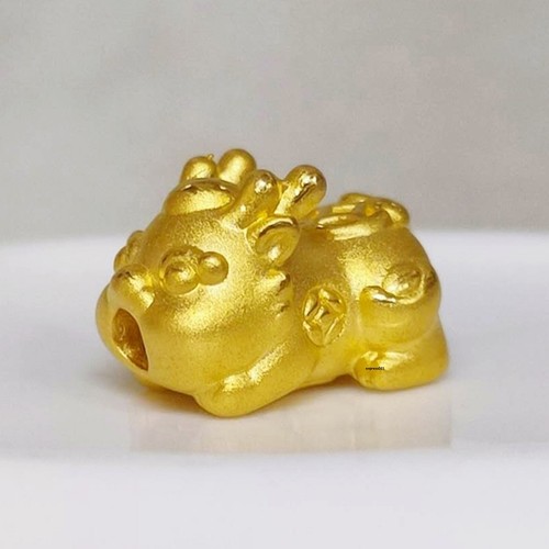 1PC Pure 999 24K Yellow Gold Men Women Lucky Coin Pixiu Baby Pendant 0. ...