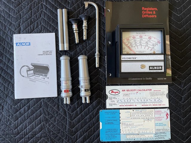 ALNOR Velometer Air Velocity Flow Meter 6000 Series 6000p for sale ...