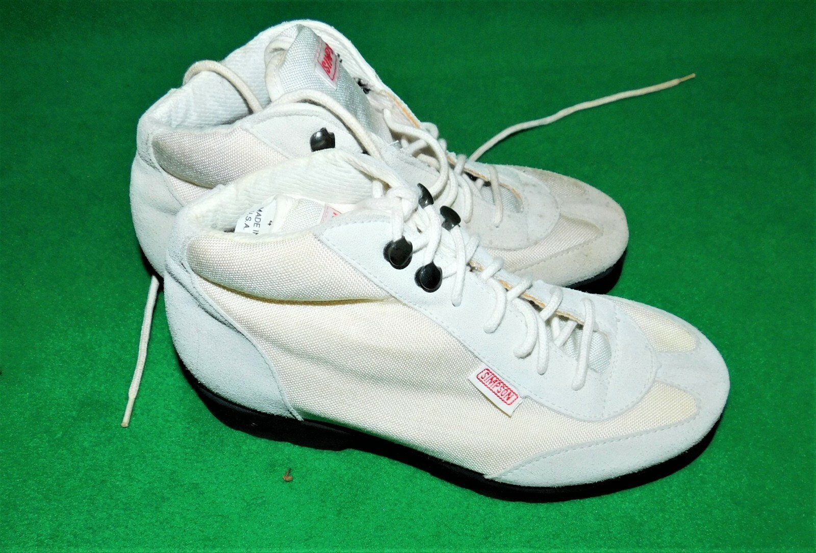 🔥 NOS SIMPSON CREW SHOES SPORT RACING SHOES LIGHTWEIGHT MED-TOP WHITE ...