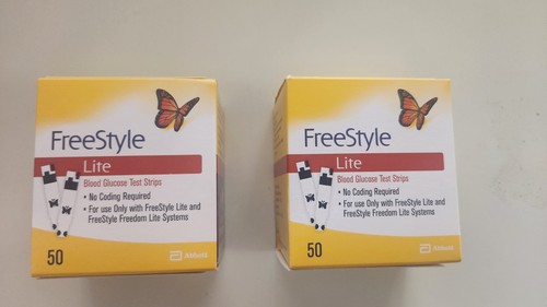 Freestyle Lite Blood Glucose Diabetic Test Strips 50ct x2 699073708229 ...