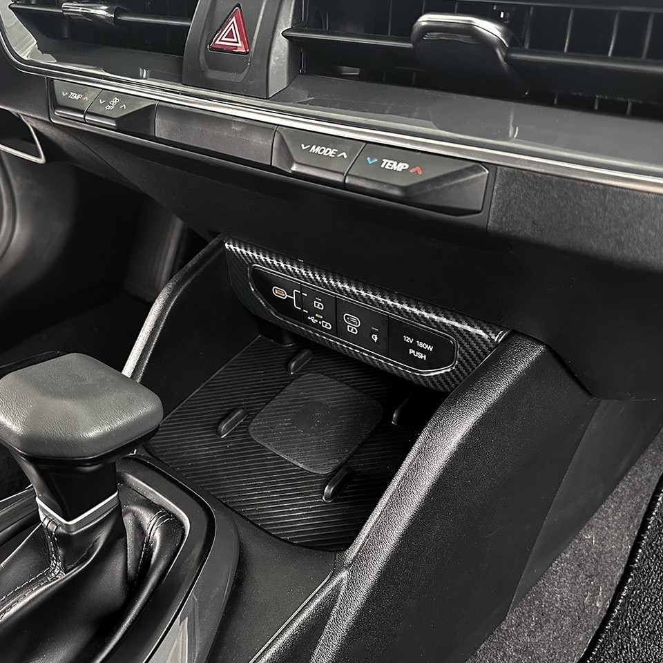 Car Carbon Fiber Texture ABS Interior USB Port Cover Trims For KIA K4 ...
