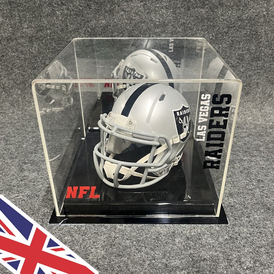 Nfl Helmet Display Case Carolina Panthers Black Framed Wall Mountable