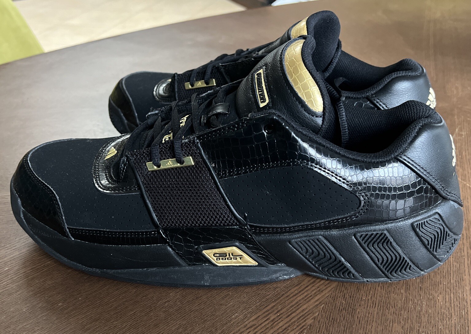 Adidas Agent Gil Restomod Basketball Shoes Black Gold… - Gem