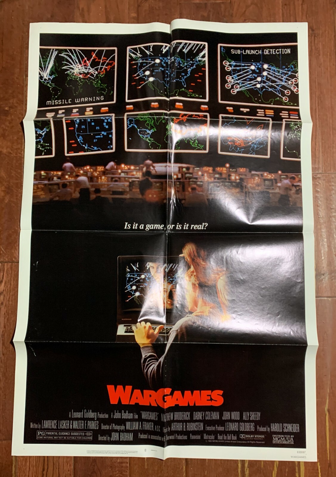 1983 WAR GAMES 27x41" 1-SH Movie Poster FN+ 6.5 Matthew Broderick, Ally ...