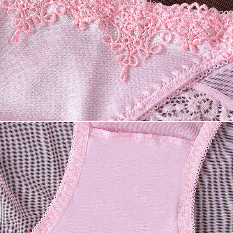 Womens Sexy Panties Lace Sheer Lingerie Briefs Low Waist Soft Seamless