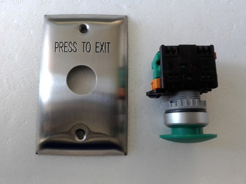 Security Devices Surveillance "PUSH TO EXIT" Stainless Steel Wall ...