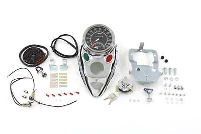 Chrome Cateye Dash Panel Kit with 1:1 Ratio Speedometer fits Harley ...