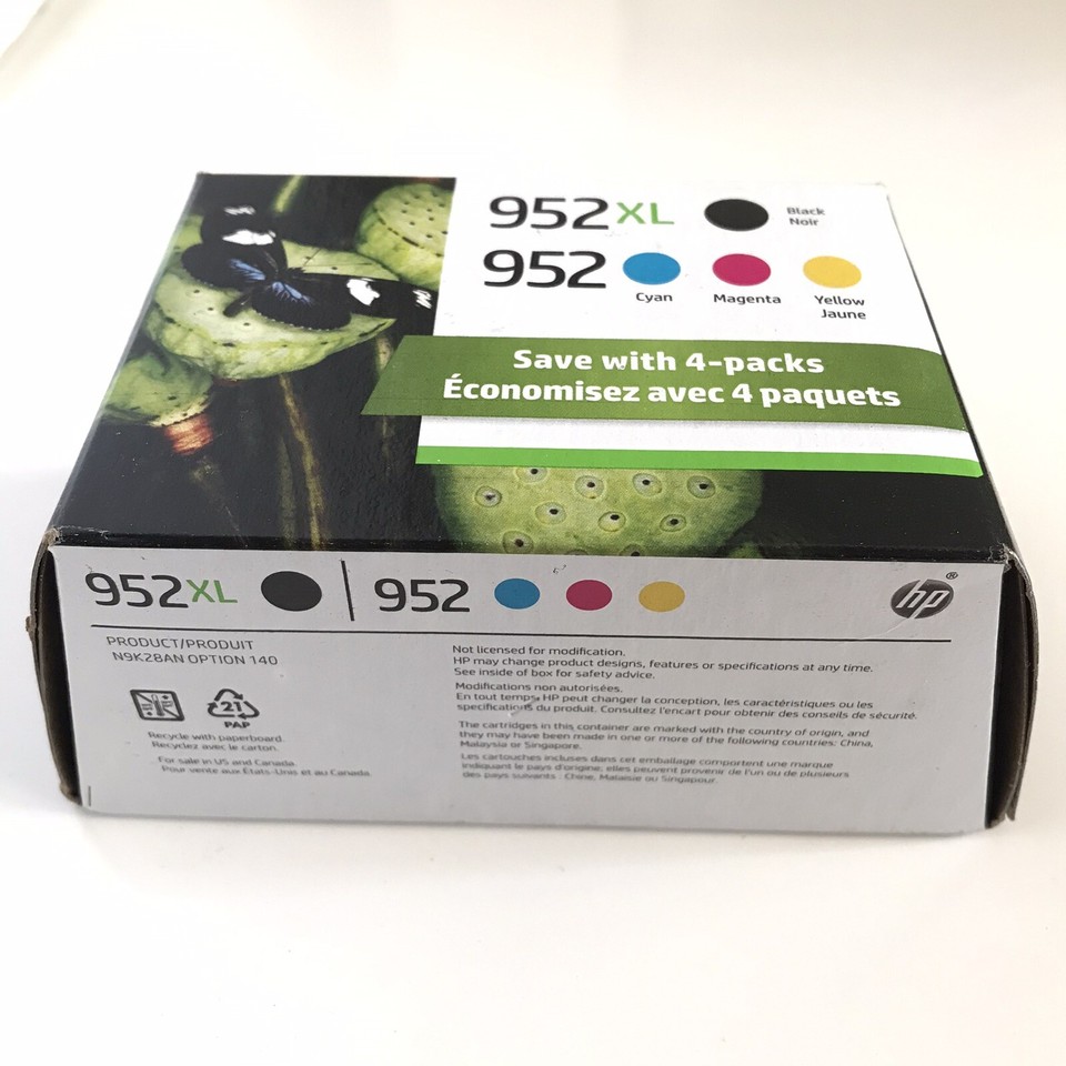 2026 2027 Genuine HP 952XL Black & 952 Color Ink N9K28AN Combo 4 Pack ...