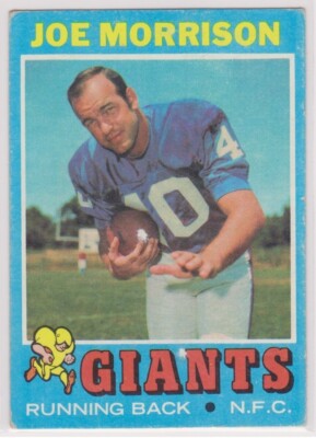 1971 JOE MORRISON - Topps Football Card # 191 - NEW YORK GIANTS | eBay
